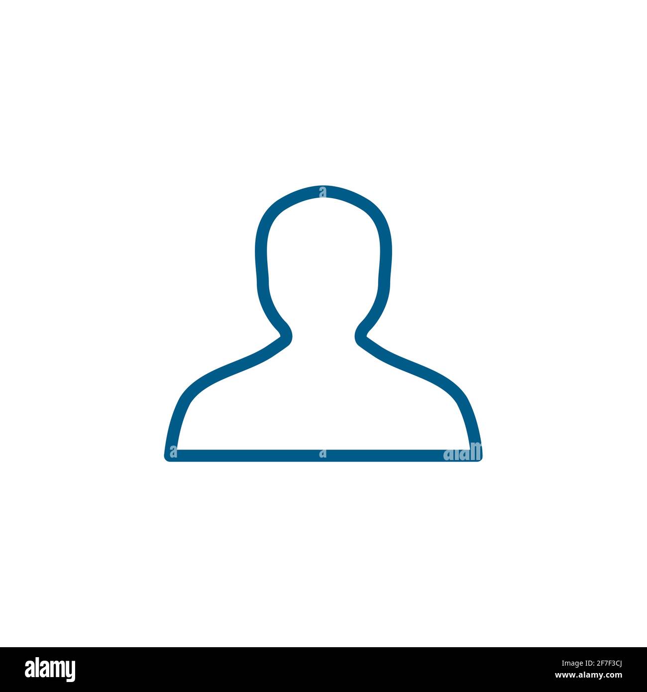Avatar Line Blue Icon On White Background. Blue Flat Style Vector ...