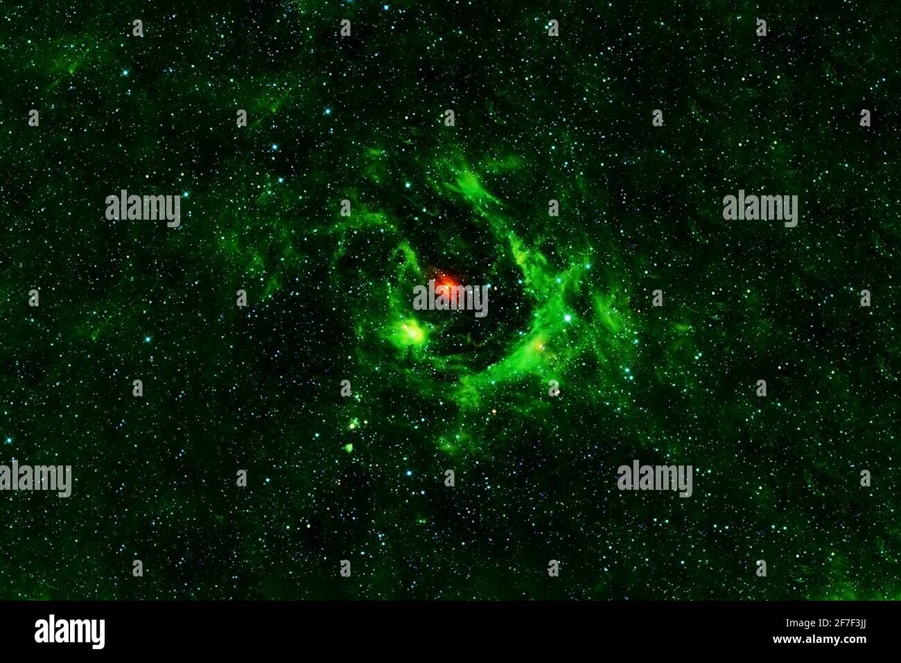 A beautiful, bright green nebula. Elements of this image were furnished ...