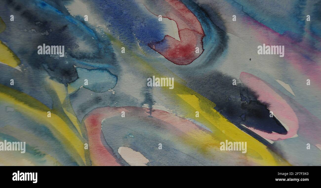 brush stroke Original watercolor painting Abstract expressionism ...