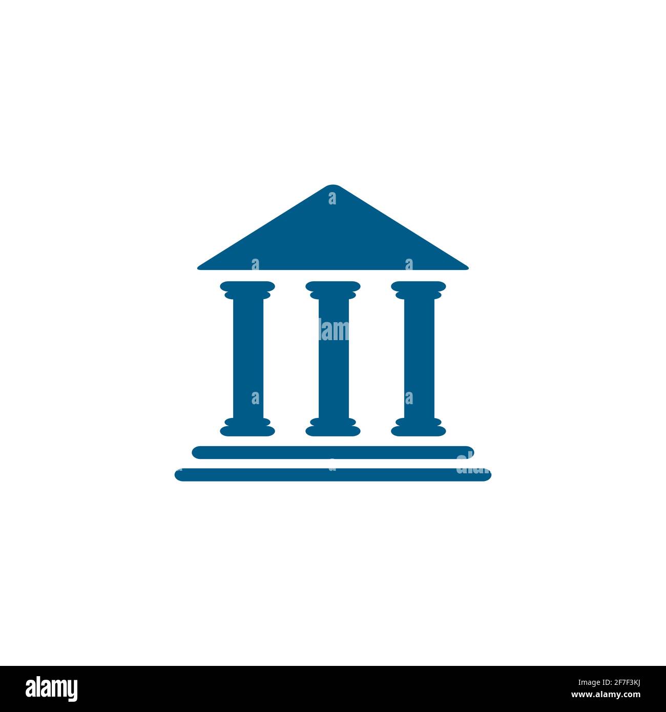Bank Blue Icon On White Background. Blue Flat Style Vector Illustration ...