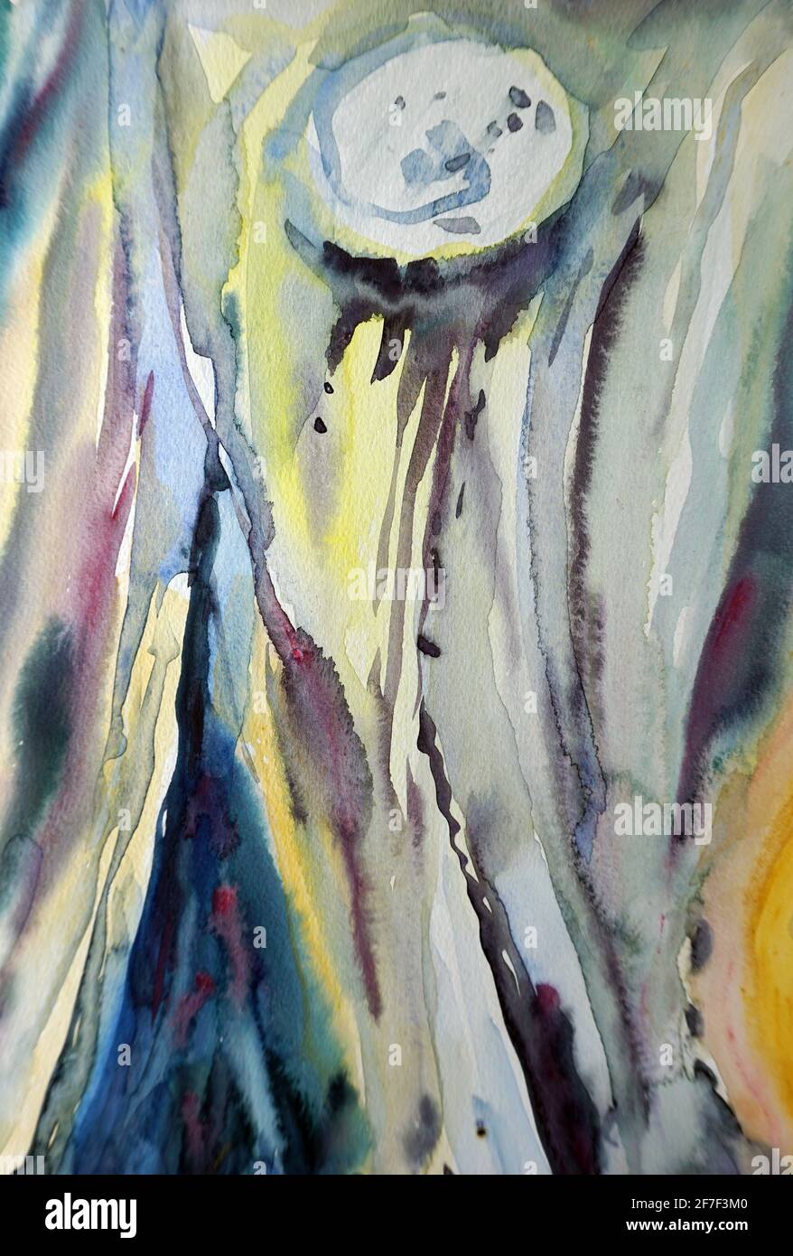 brush stroke Original watercolor painting Abstract expressionism ...