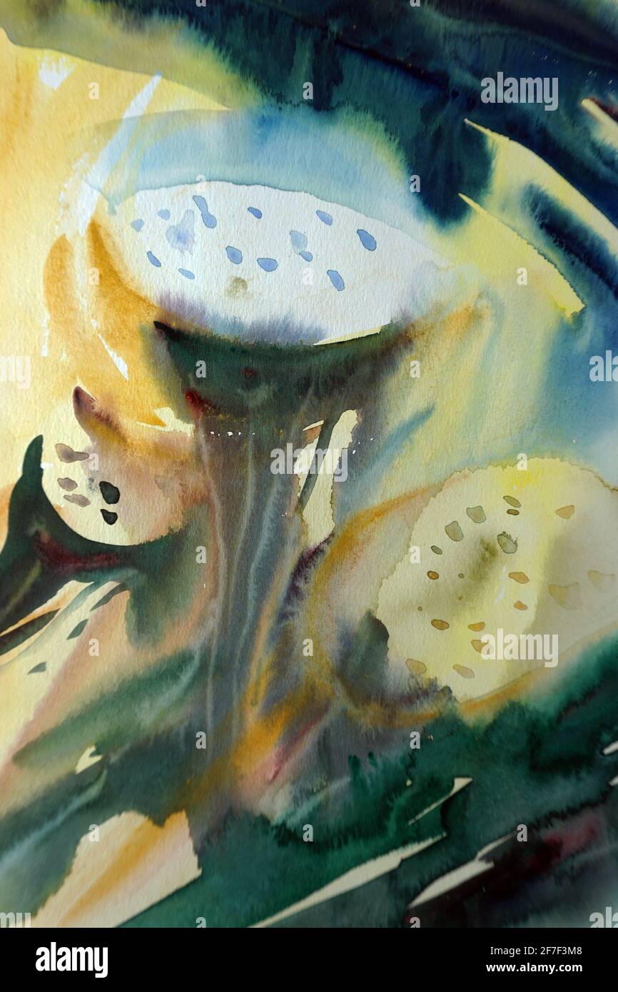 brush stroke Original watercolor painting Abstract expressionism ...