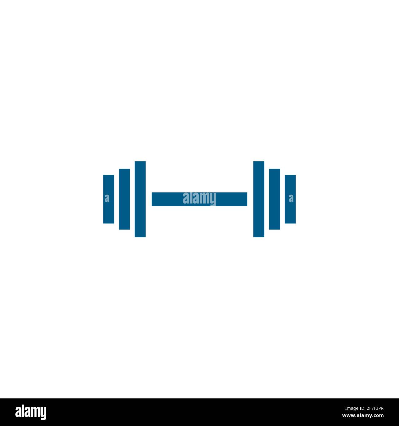 Barbell Line Blue Icon On White Background. Blue Flat Style Vector ...