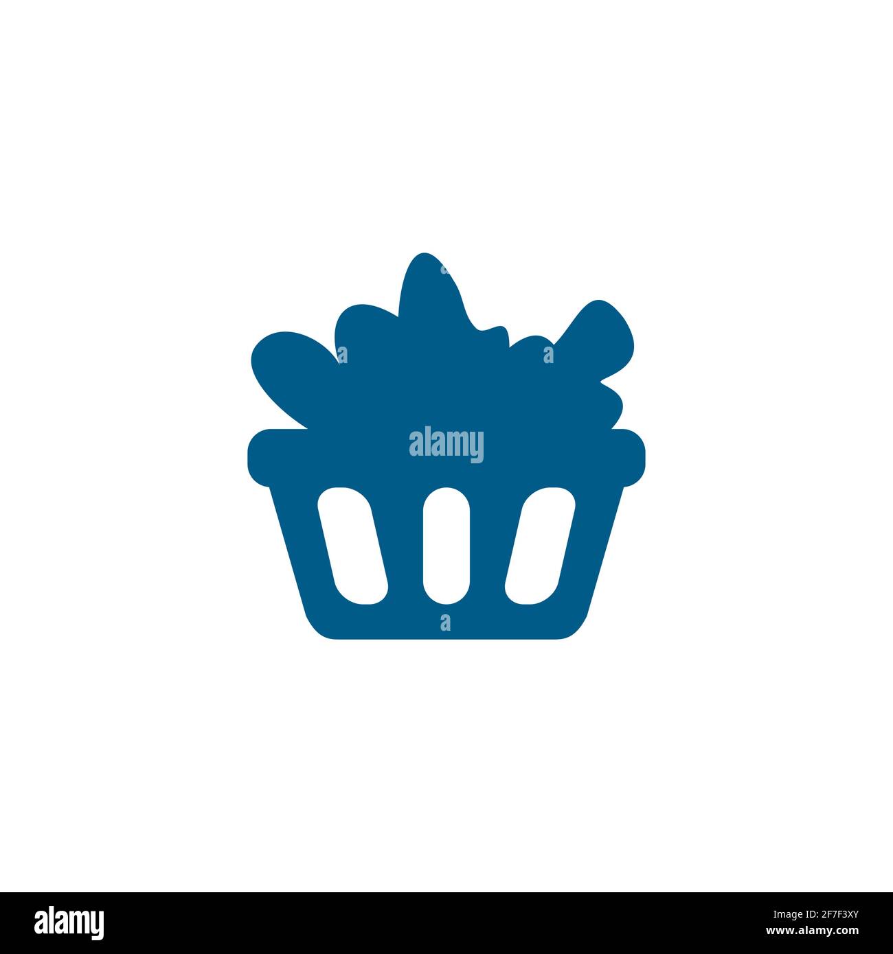 Basket Blue Icon On White Background. Blue Flat Style Vector ...