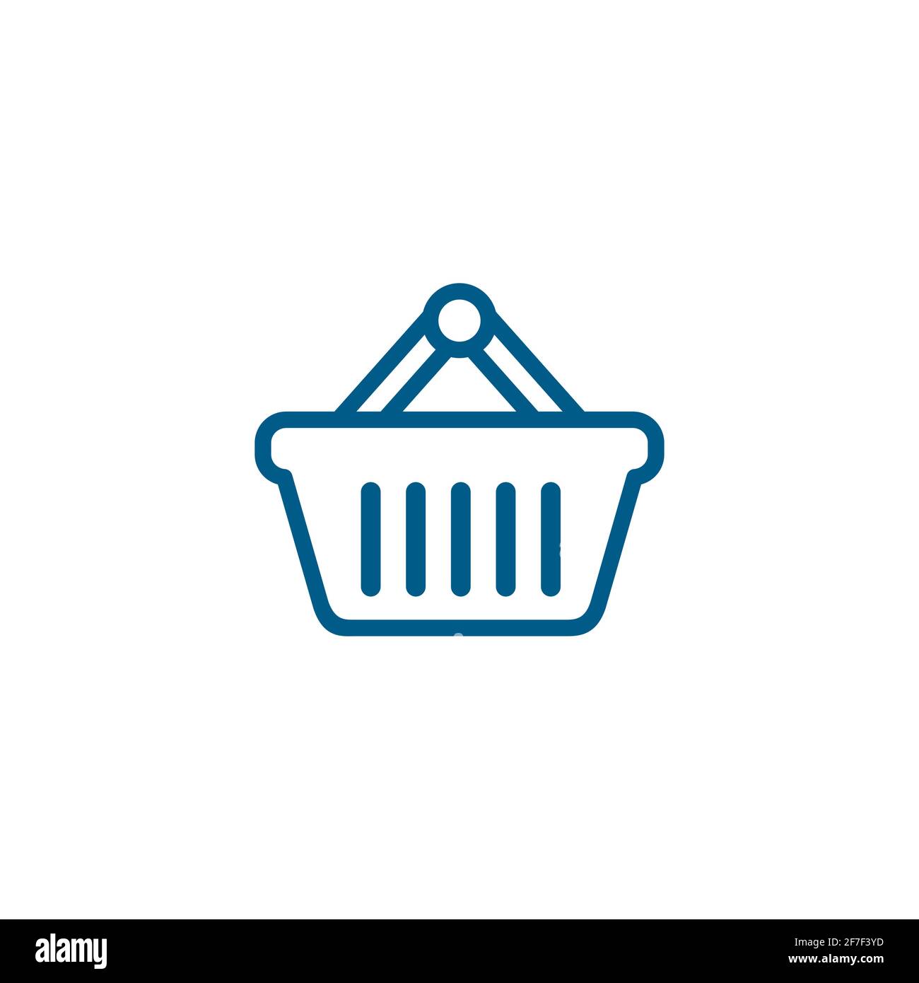 Basket Line Blue Icon On White Background. Blue Flat Style Vector ...