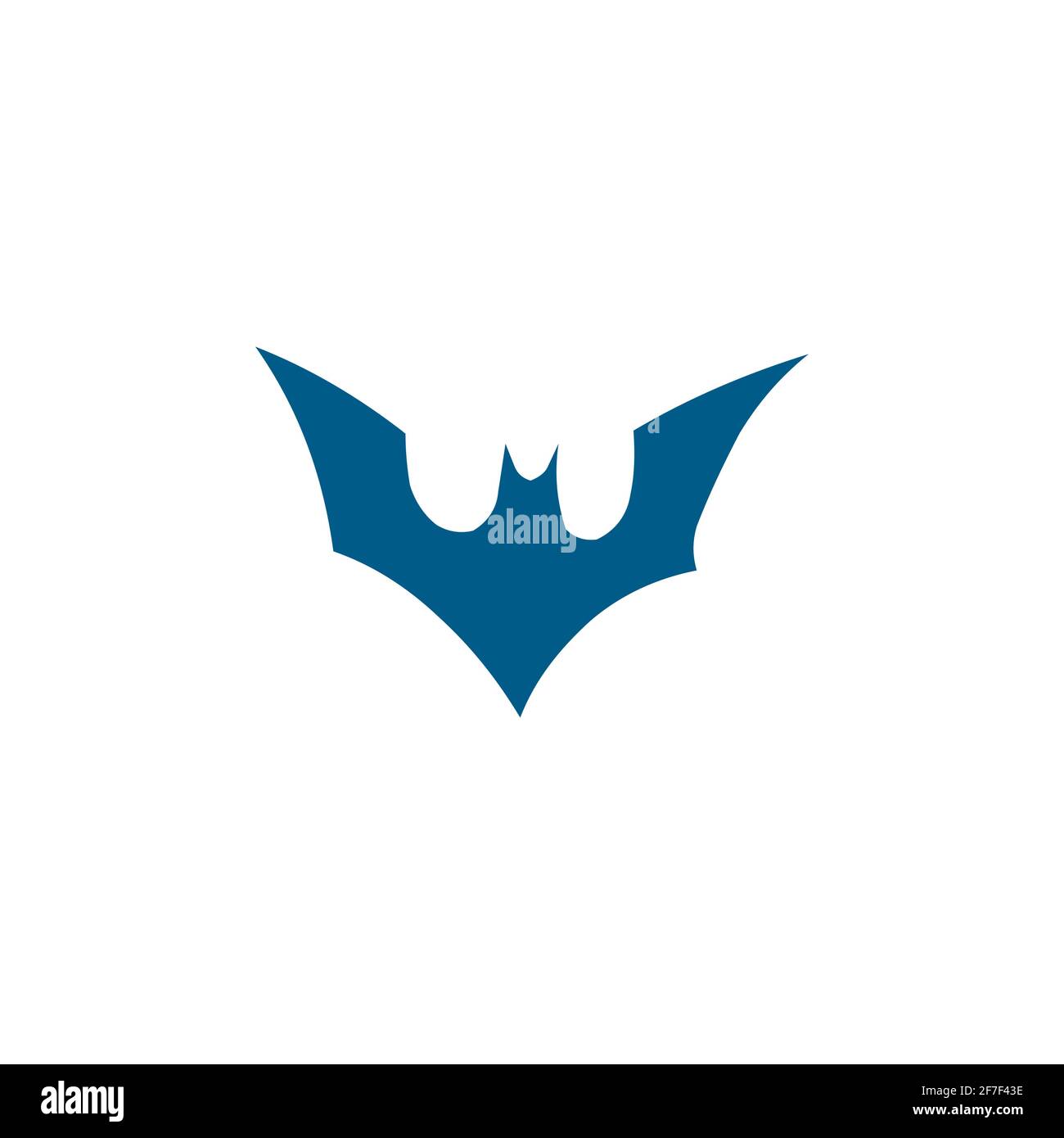 Bat Blue Icon On White Background. Blue Flat Style Vector Illustration ...