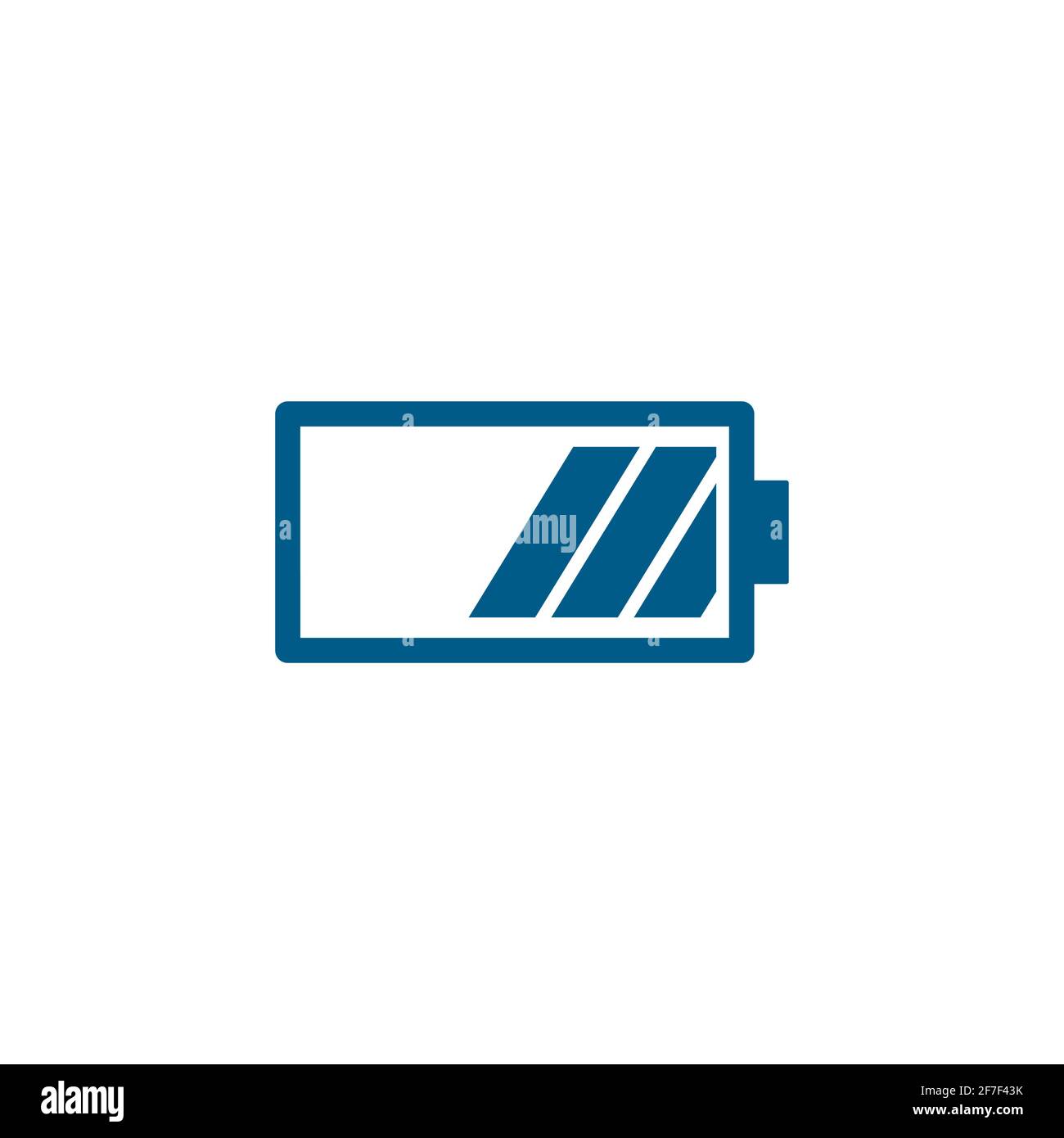 Battery Blue Icon On White Background. Blue Flat Style Vector ...