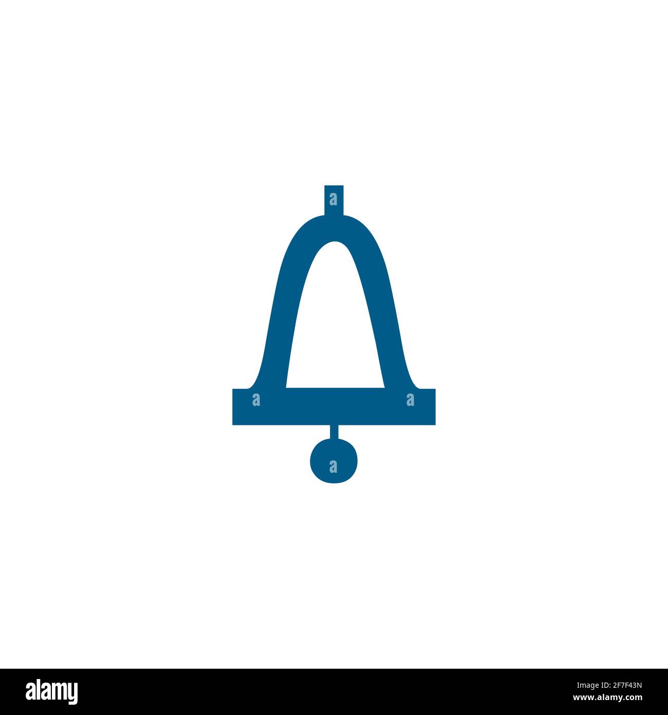 Bell Blue Icon On White Background. Blue Flat Style Vector Illustration ...