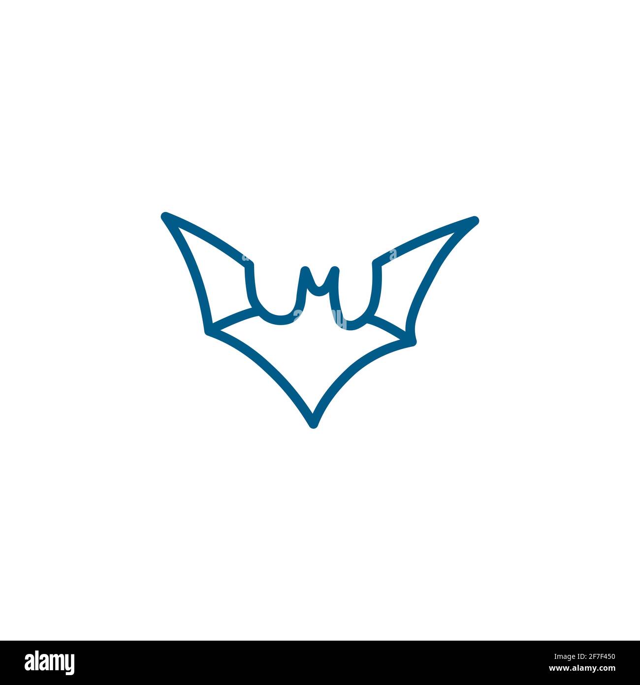 Bat Line Blue Icon On White Background. Blue Flat Style Vector ...