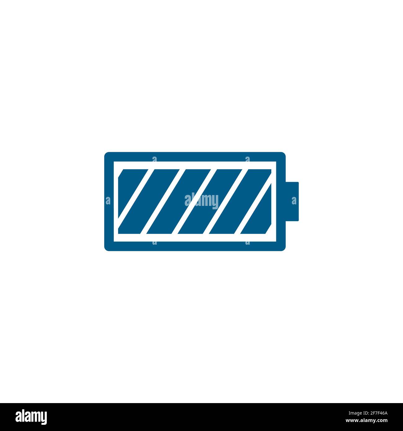 Battery Blue Icon On White Background. Blue Flat Style Vector ...