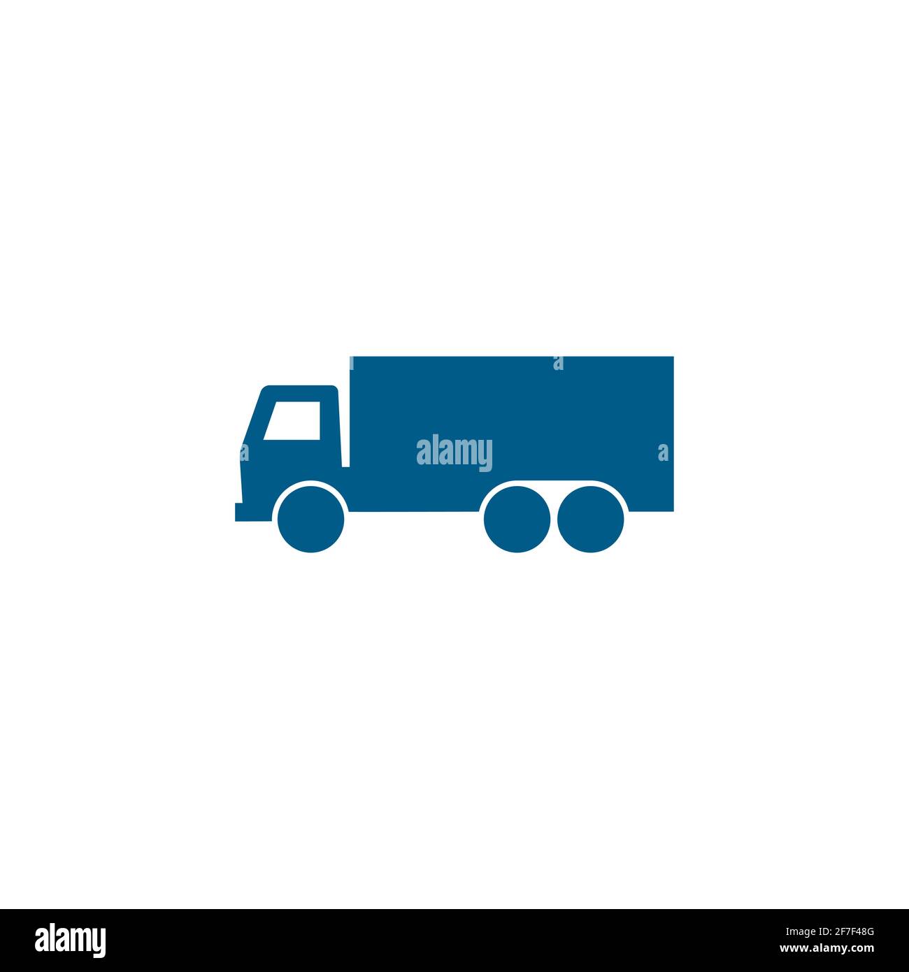 Big Truck Blue Icon On White Background. Blue Flat Style Vector ...