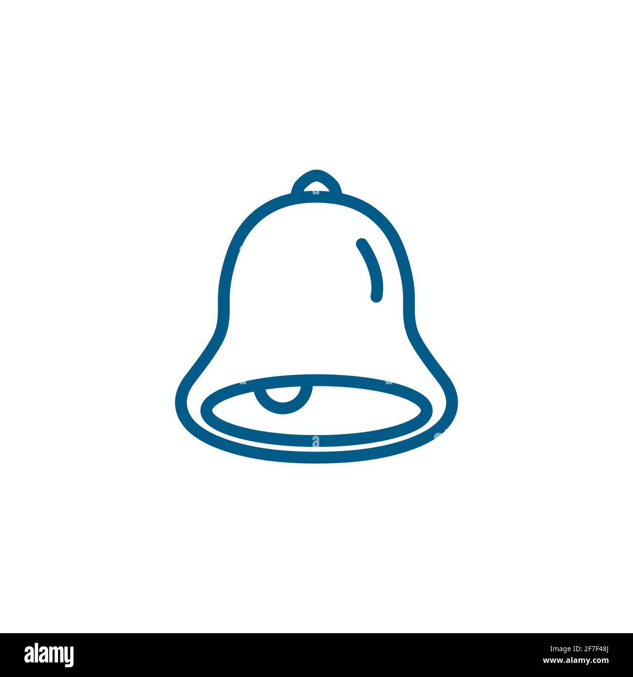Bell Blue Icon On White Background. Blue Flat Style Vector Illustration ...