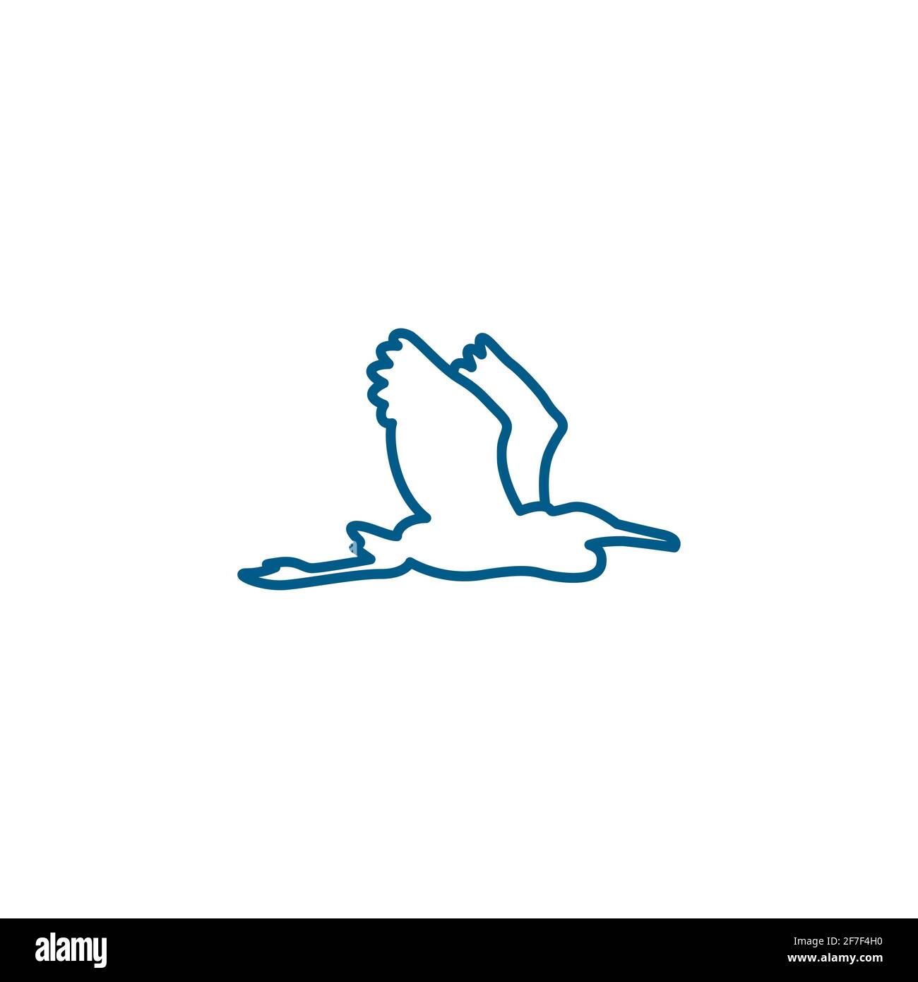 Bird Line Blue Icon On White Background. Blue Flat Style Vector ...