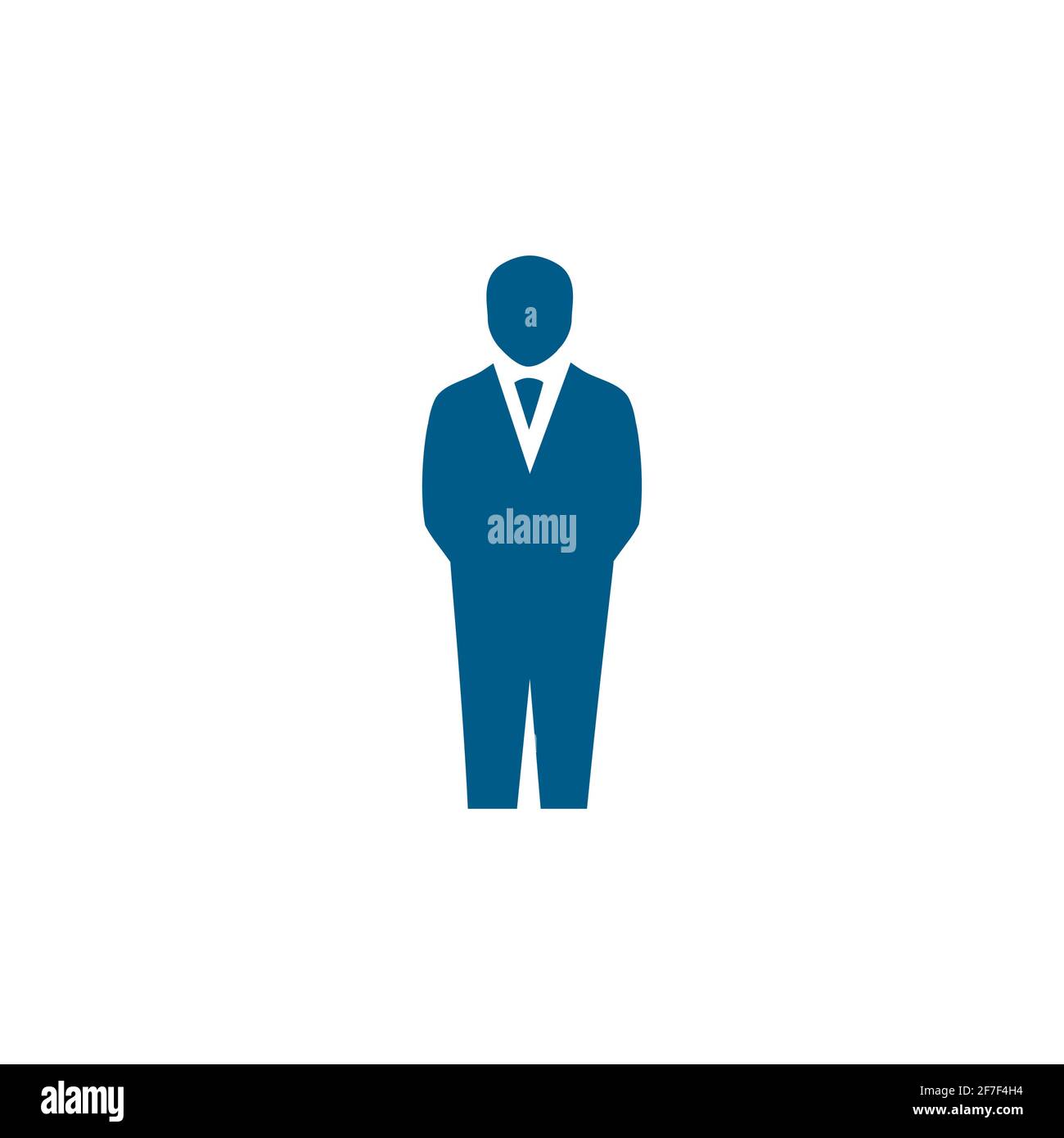 Businessman Blue Icon On White Background. Blue Flat Style Vector ...