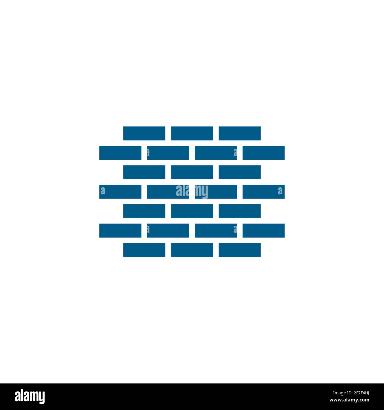 Brick Wall Blue Icon On White Background. Blue Flat Style Vector ...