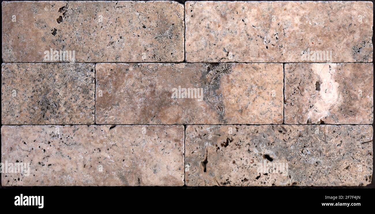 Stone travertine tile, natural background or texture Stock Photo - Alamy