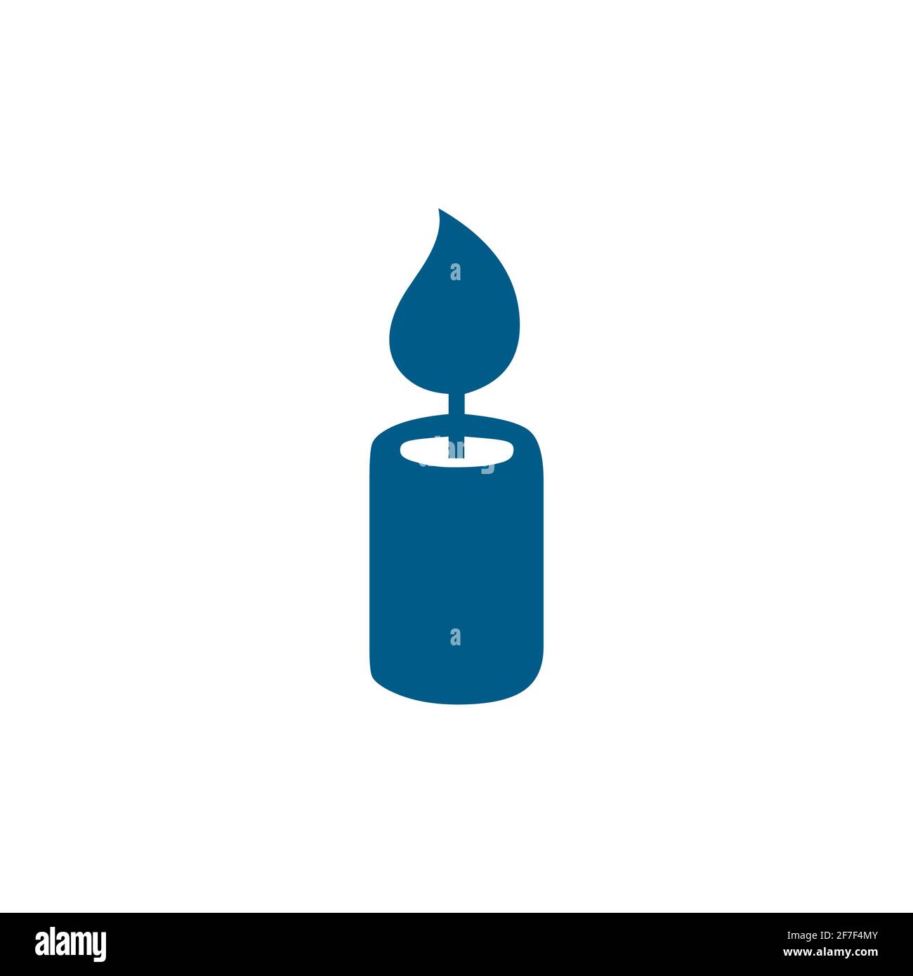 Candle Blue Icon On White Background. Blue Flat Style Vector ...
