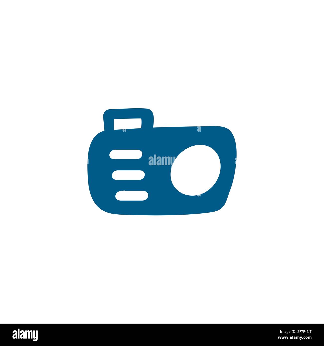 Camera Blue Icon On White Background. Blue Flat Style Vector ...
