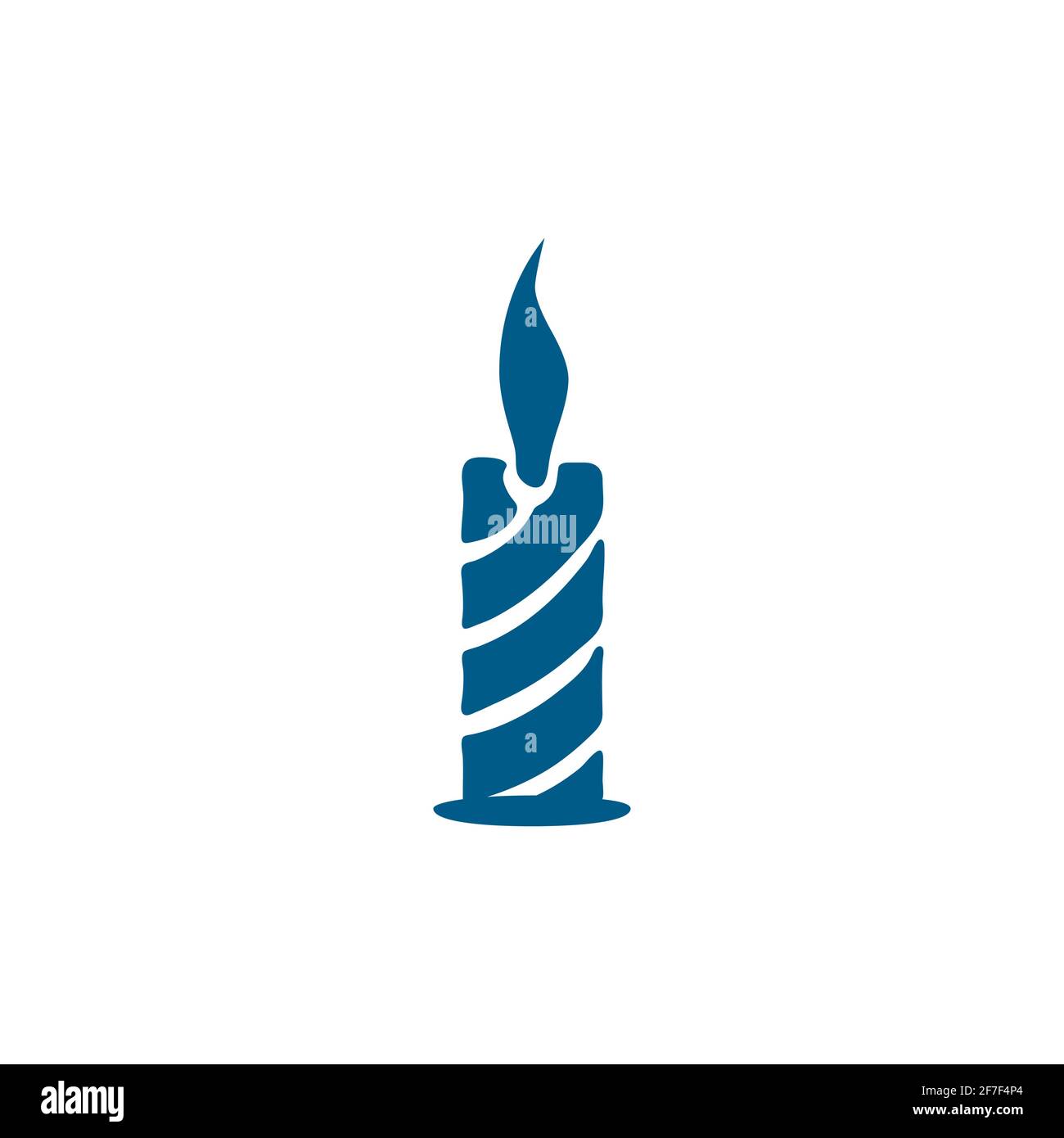 Candle Blue Icon On White Background. Blue Flat Style Vector ...