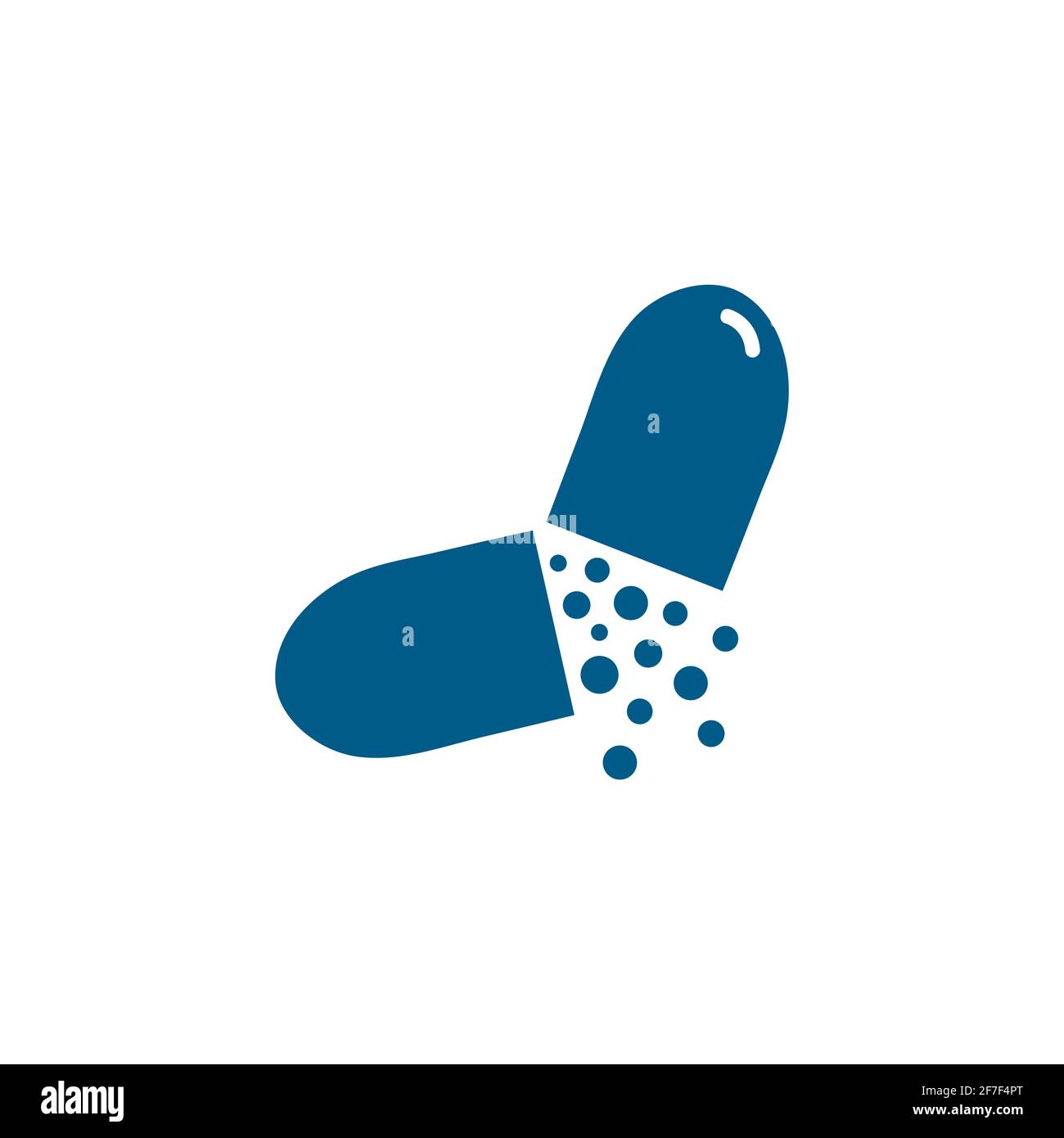 Capsule Blue Icon On White Background. Red Flat Style Vector ...