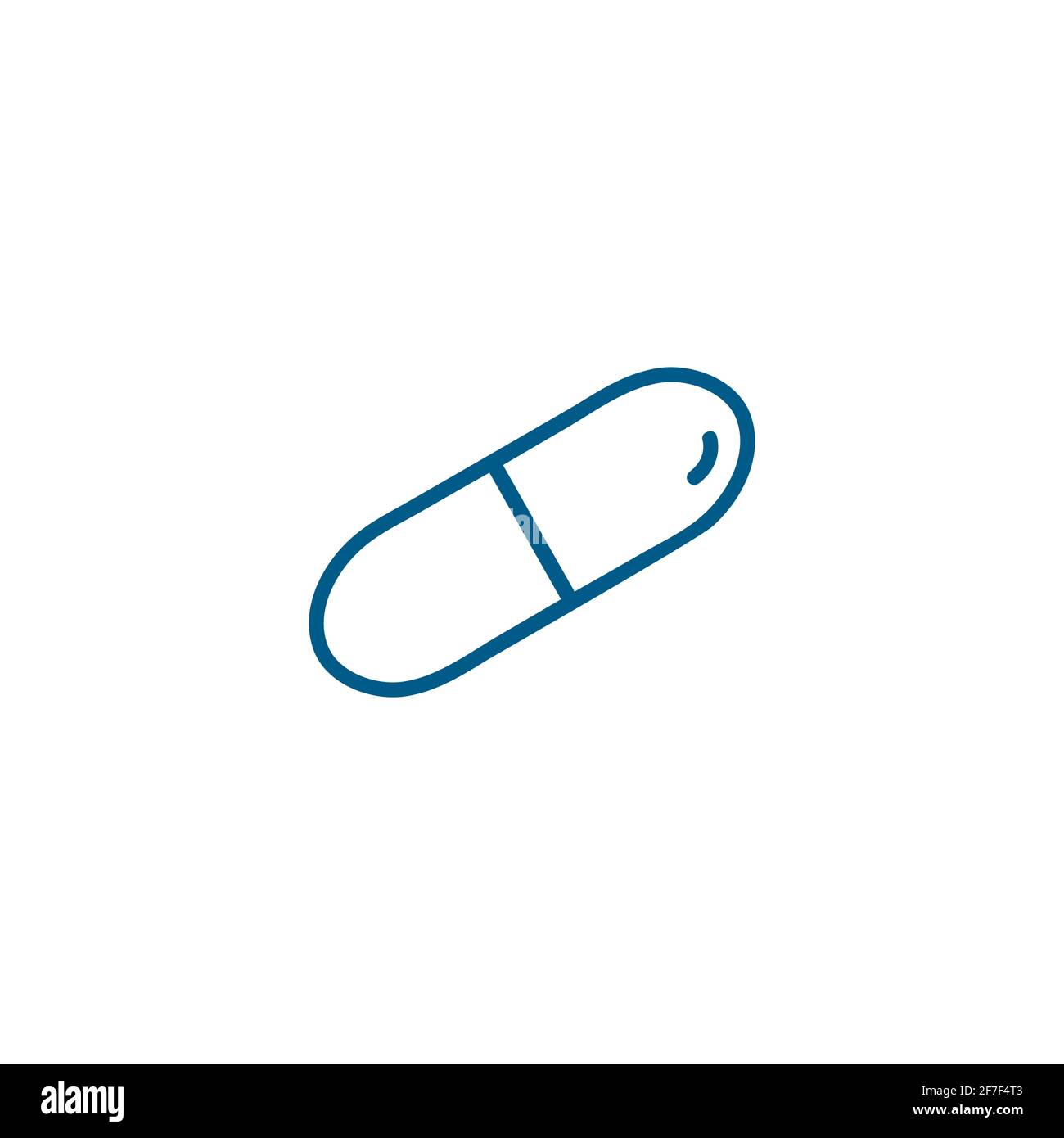 Capsule Line Blue Icon On White Background. Blue Flat Style Vector ...
