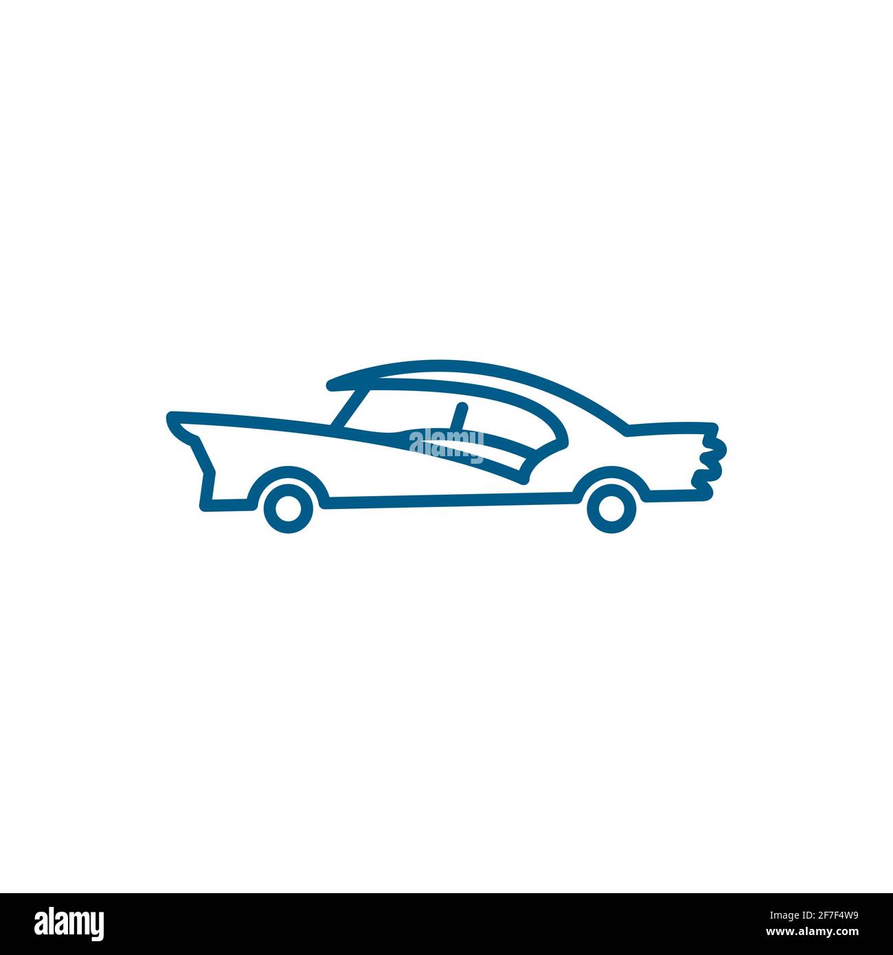 Car Line Blue Icon On White Background. Blue Flat Style Vector ...