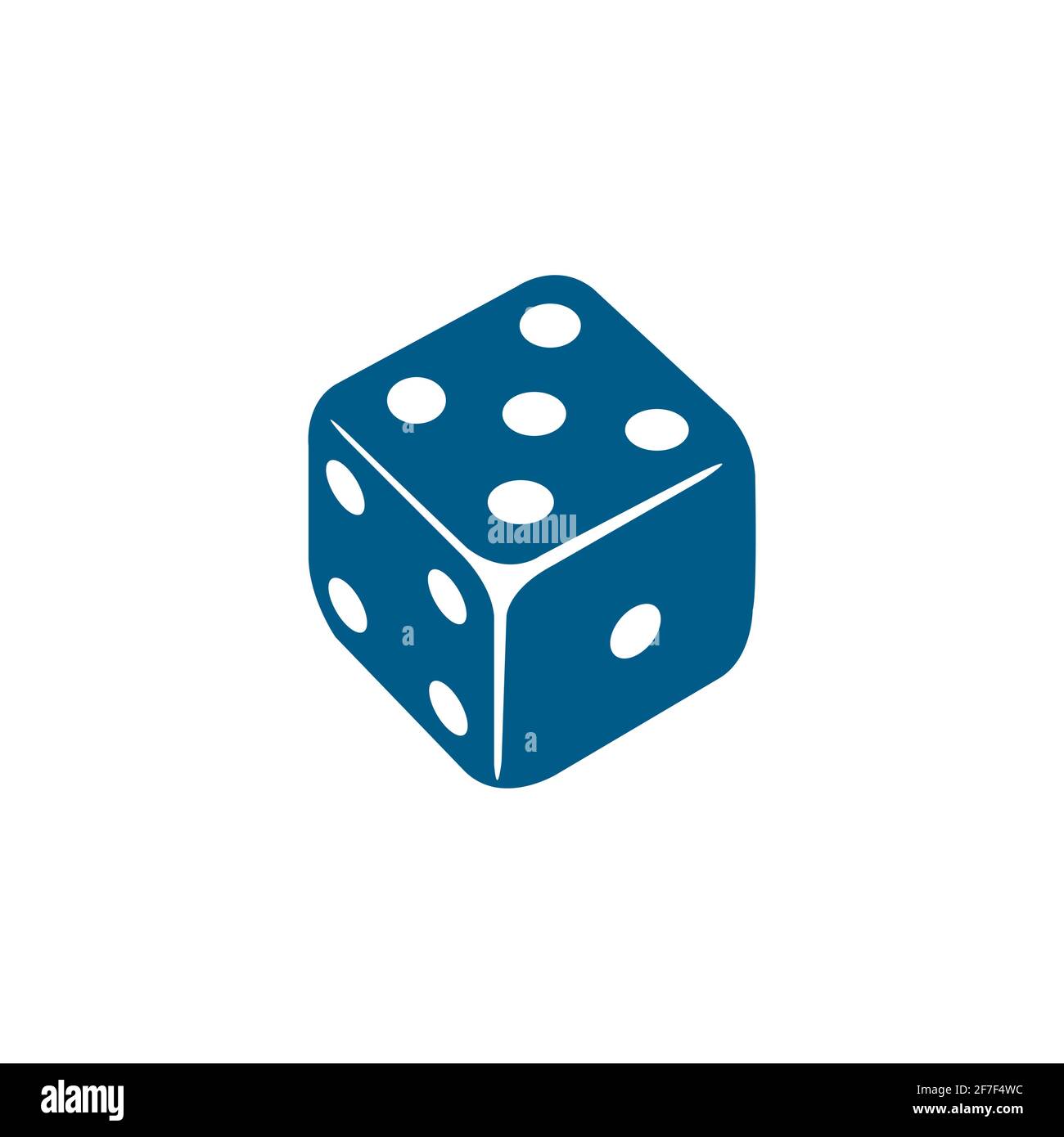 Casino Dice Blue Icon On White Background. Blue Flat Style Vector ...