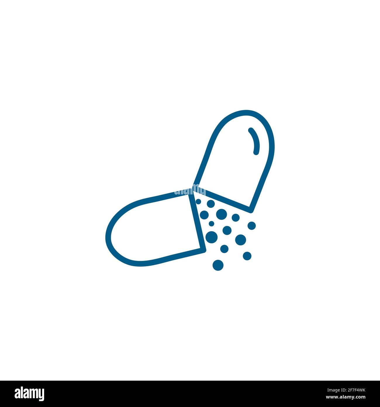 Capsule Line Blue Icon On White Background. Blue Flat Style Vector ...