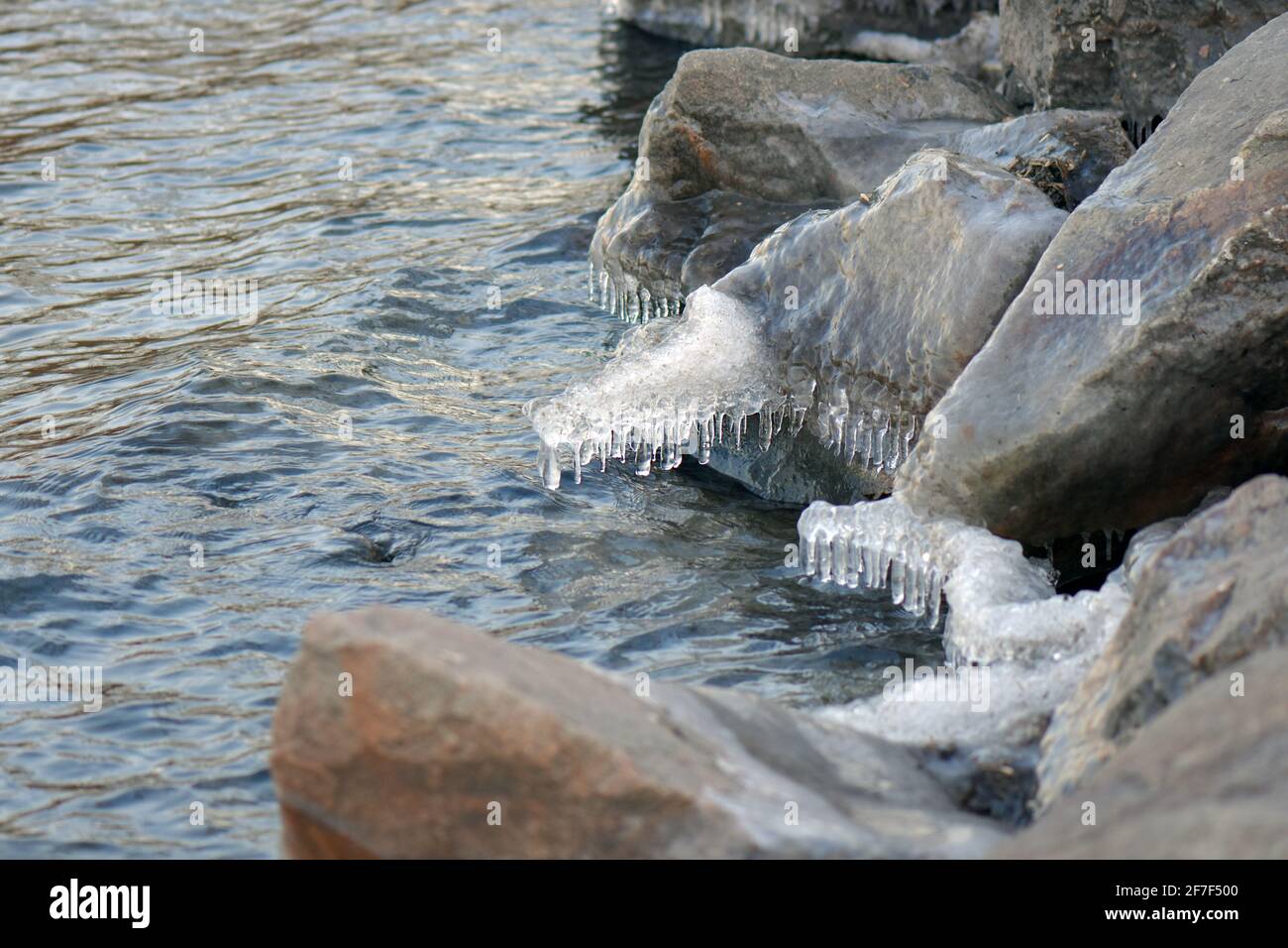 Ice icicles on rocks hi-res stock photography and images - Alamy