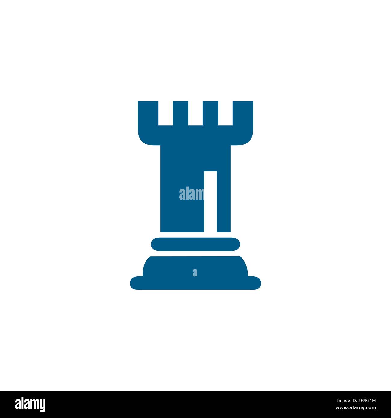 Chess Rook Blue Icon On White Background. Blue Flat Style Vector ...