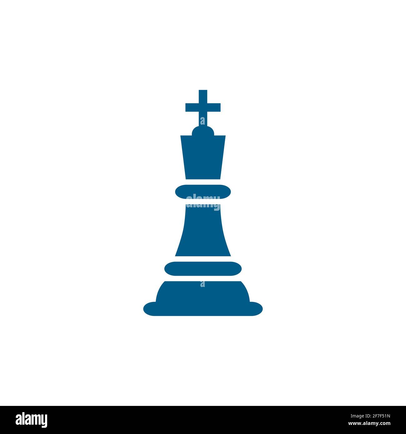 Chess King Blue Icon On White Background. Blue Flat Style Vector ...
