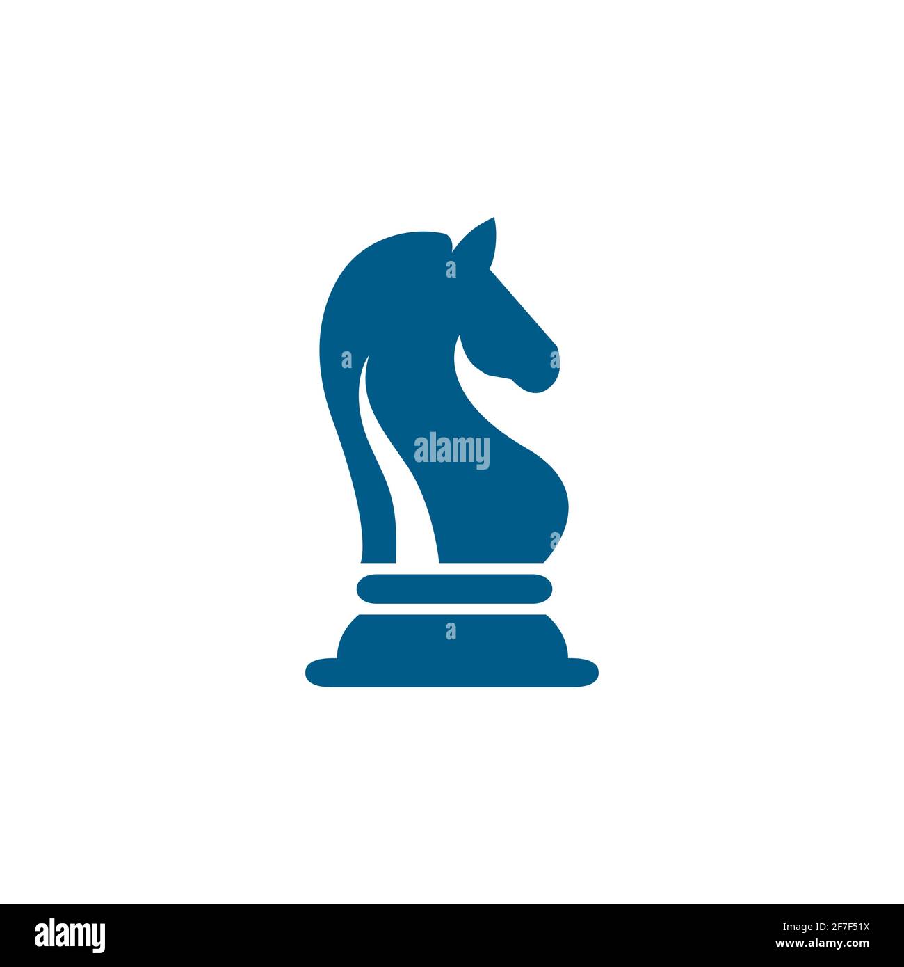 Chess Knight Blue Icon On White Background. Blue Flat Style Vector ...
