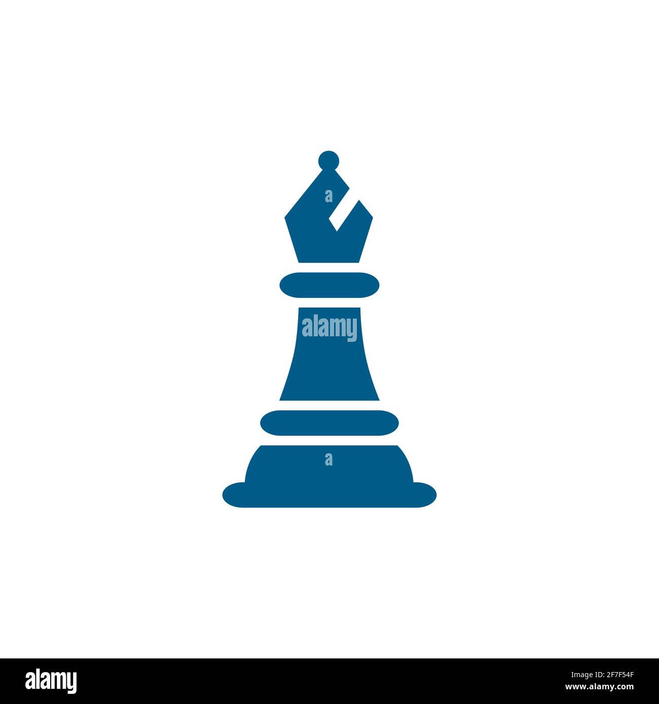 Chess Bishop Blue Icon On White Background. Blue Flat Style Vector ...