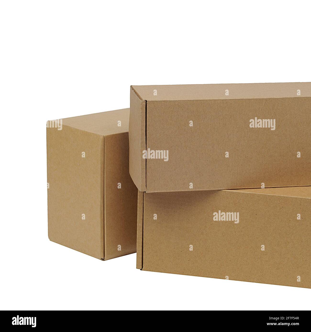 Cardboard boxes for goods on a white background. Different size ...