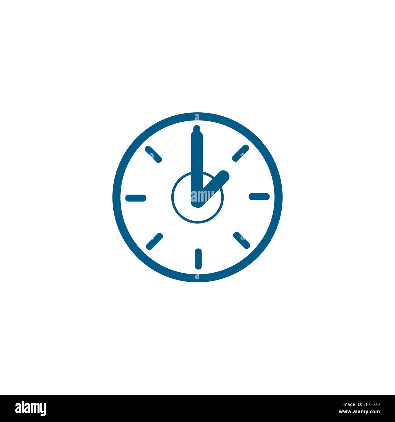 Clock Blue Icon On White Background. Blue Flat Style Vector ...