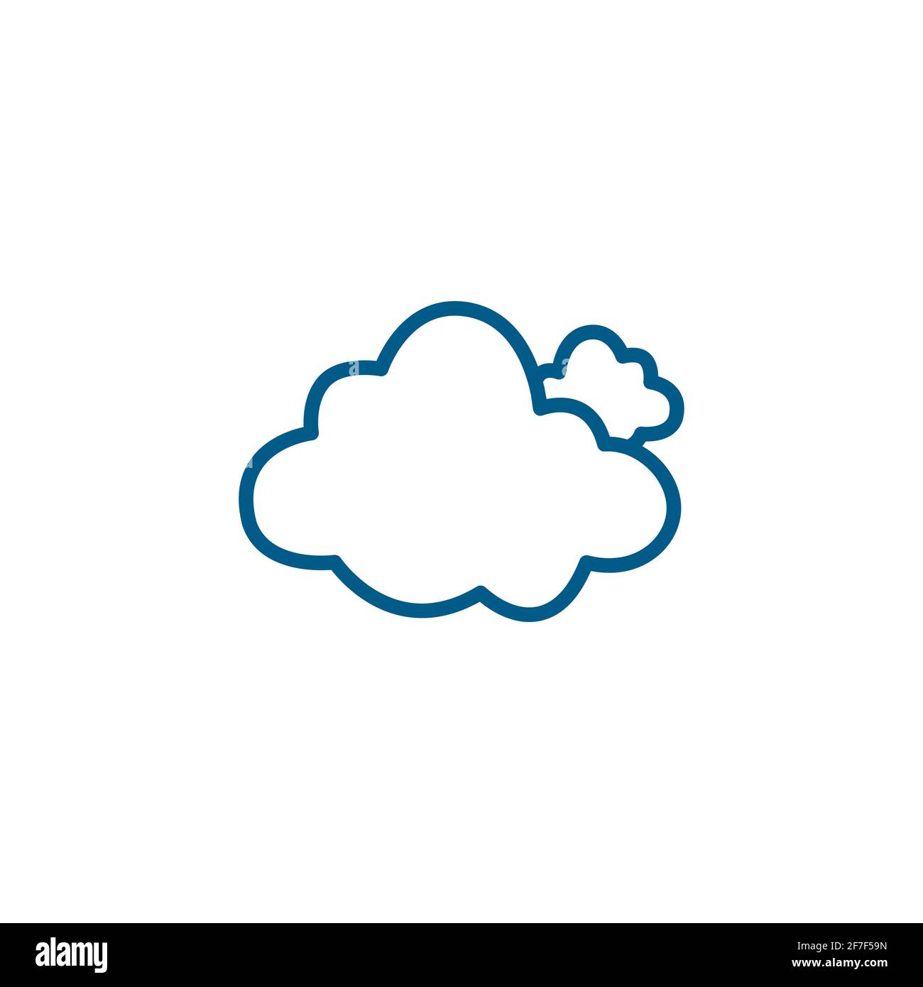 Cloud Line Blue Icon On White Background. Blue Flat Style Vector ...