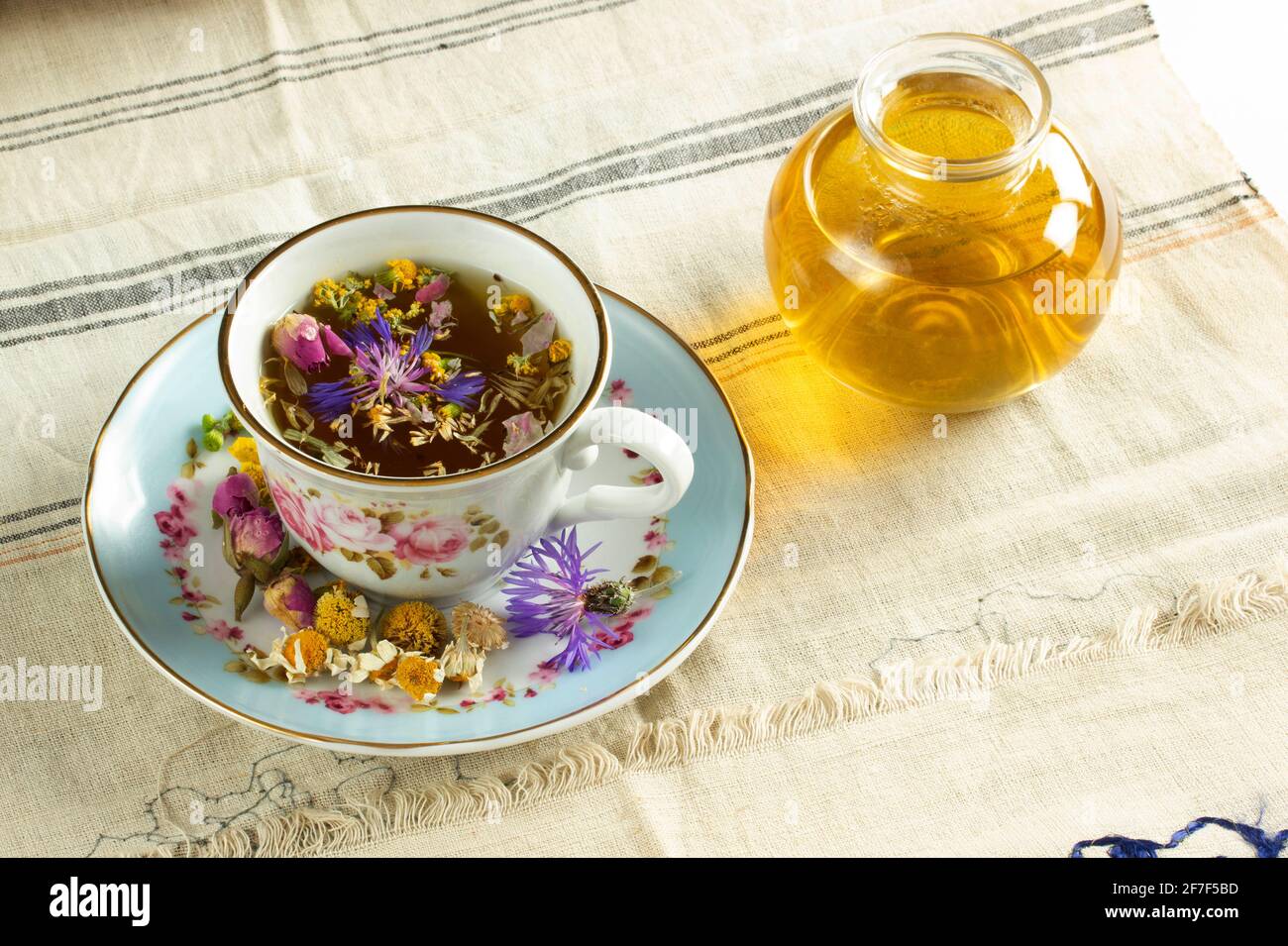 herbal tea made from various flowers Stock Photo - Alamy
