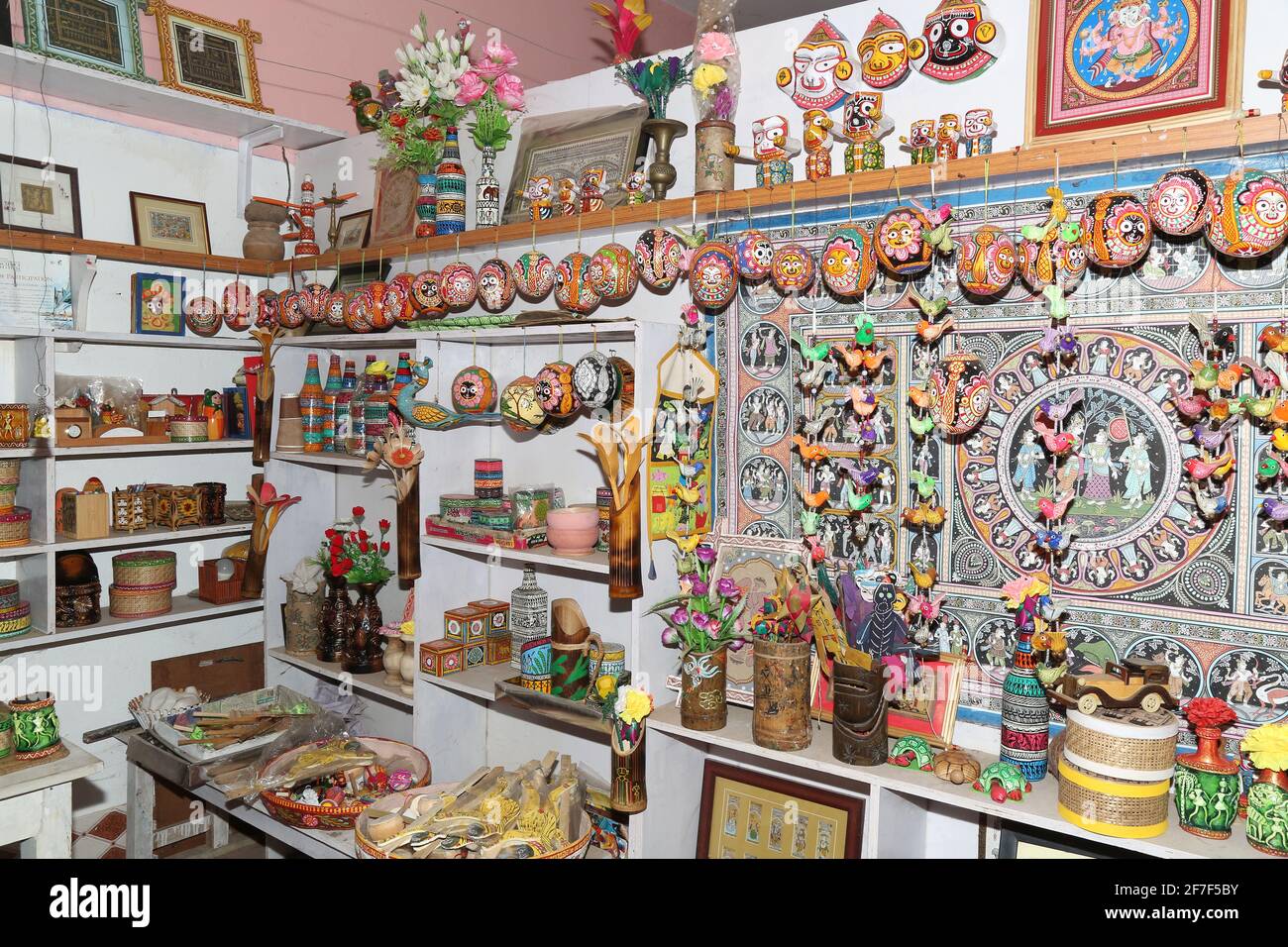 View of Tribal handicrafts in shop at Raghurajpur village in Odisha ...