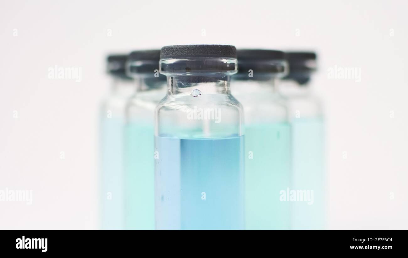 Medical ampoules for injection isolated on white background. Medicines ...