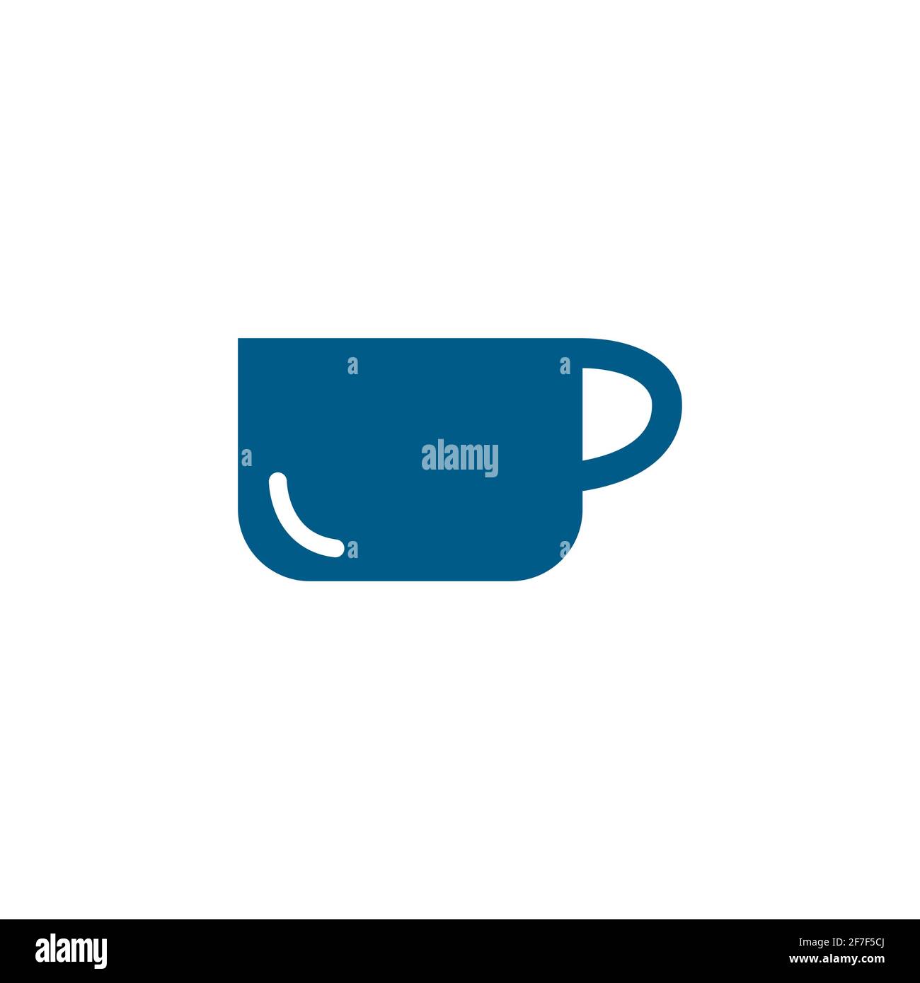 Coffee Cup Empty Blue Icon On White Background. Blue Flat Style Vector ...