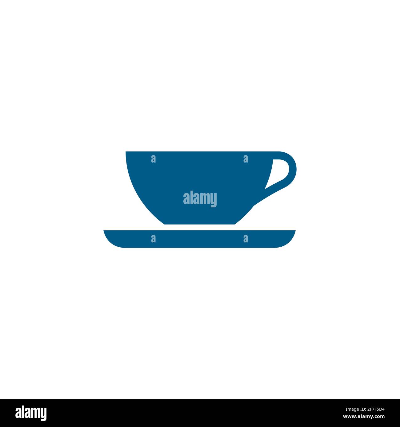 Coffee Cup Empty Blue Icon On White Background. Blue Flat Style Vector ...