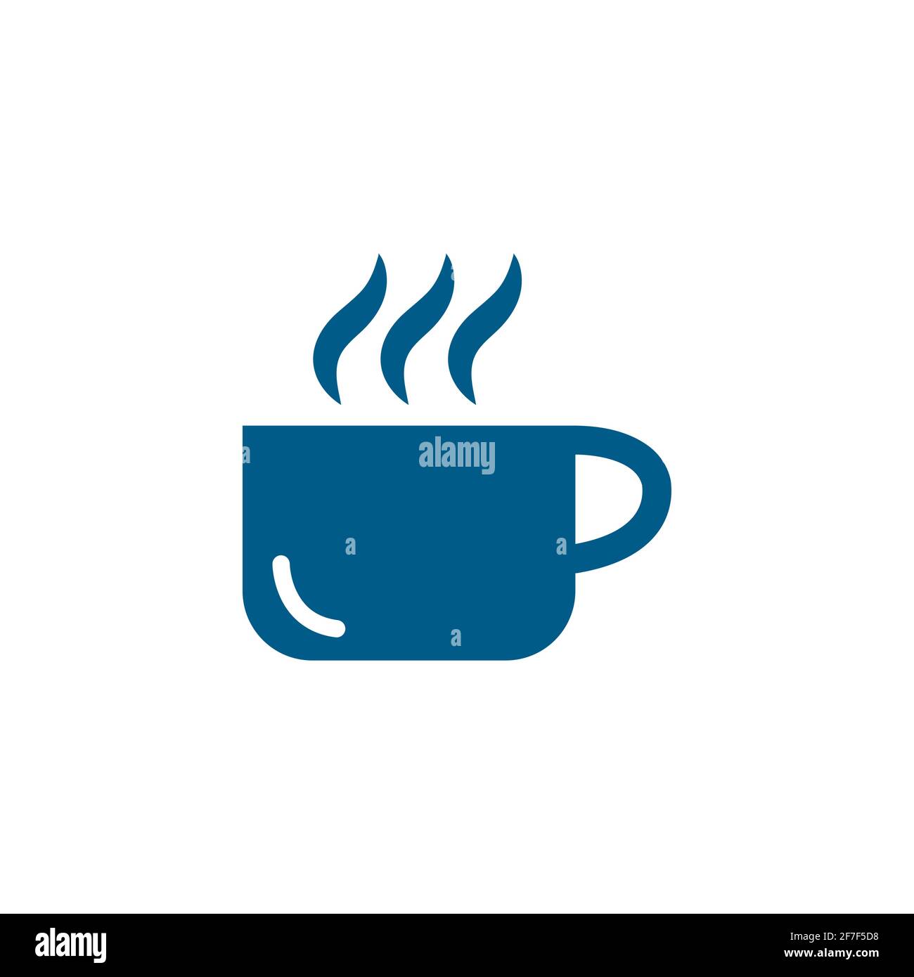 Coffee Cup Blue Icon On White Background. Blue Flat Style Vector ...