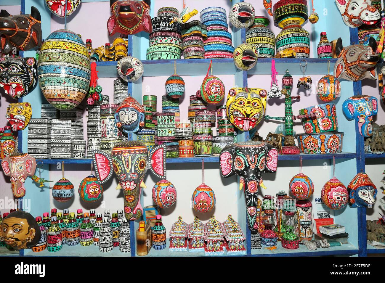 View of Tribal handicrafts in shop at Raghurajpur village in Odisha ...
