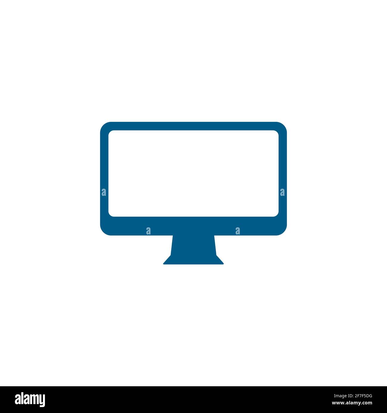Computer Monitor Blue Icon On White Background. Blue Flat Style Vector ...