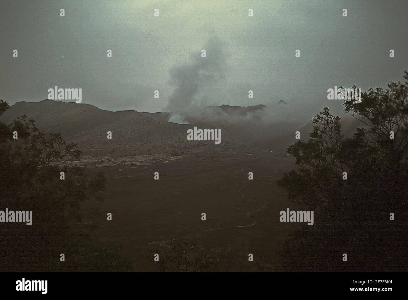 Mount Bromo as seen from Cemorolawang on the edge of Tengger caldera ...