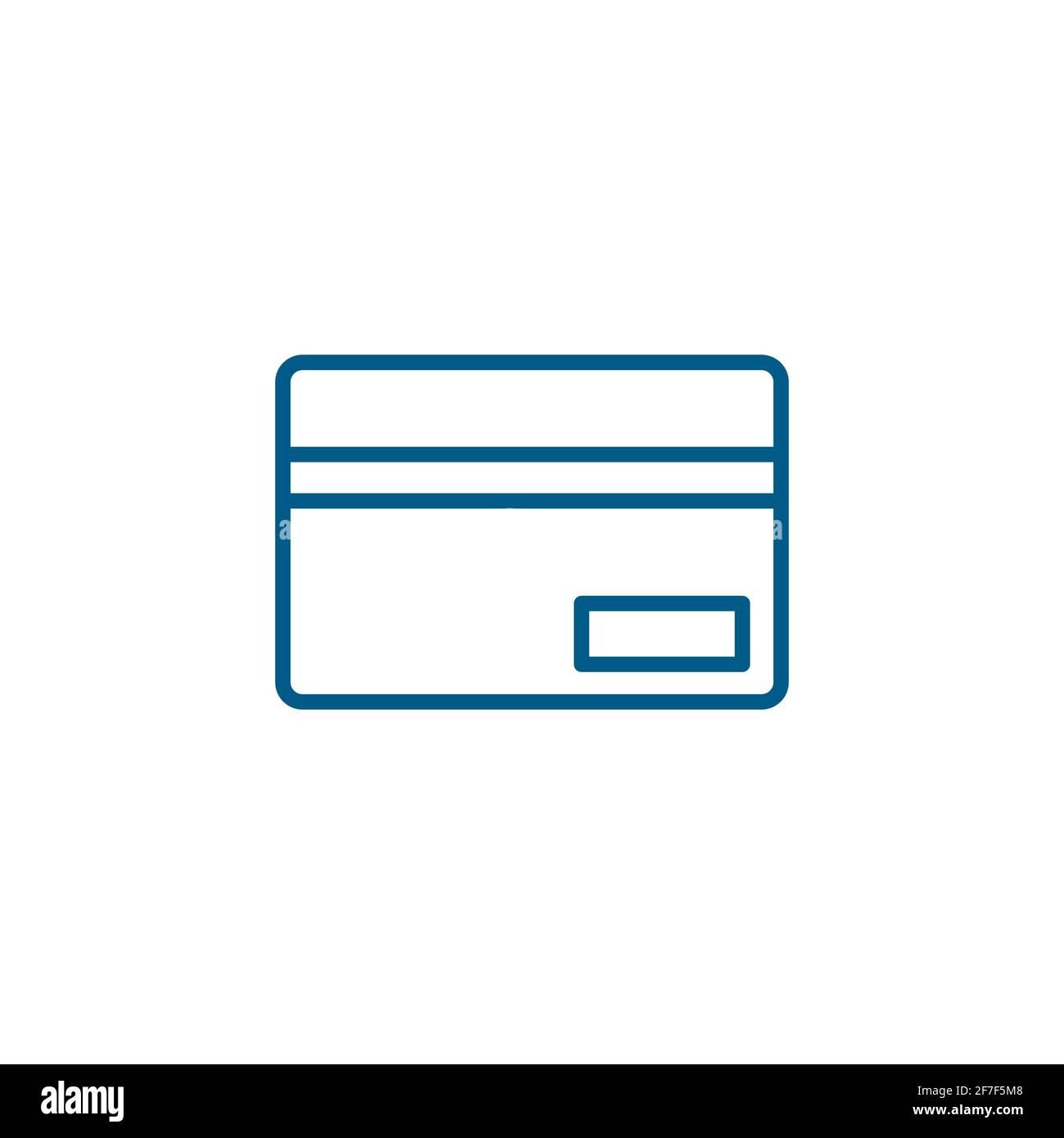 Credit Card Line Blue Icon On White Background. Blue Flat Style Vector ...
