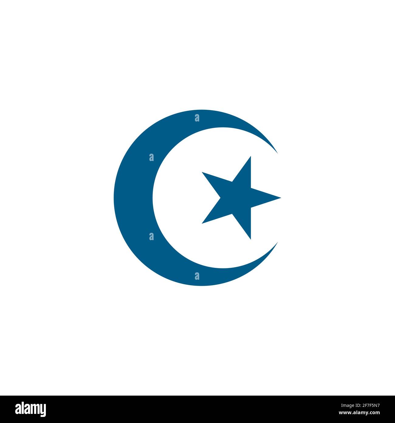 Crescent Blue Icon On White Background. Blue Flat Style Vector ...