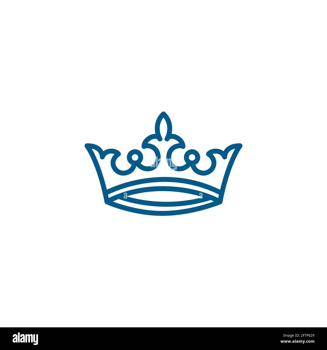 Crown Line Blue Icon On White Background. Blue Flat Style Vector ...