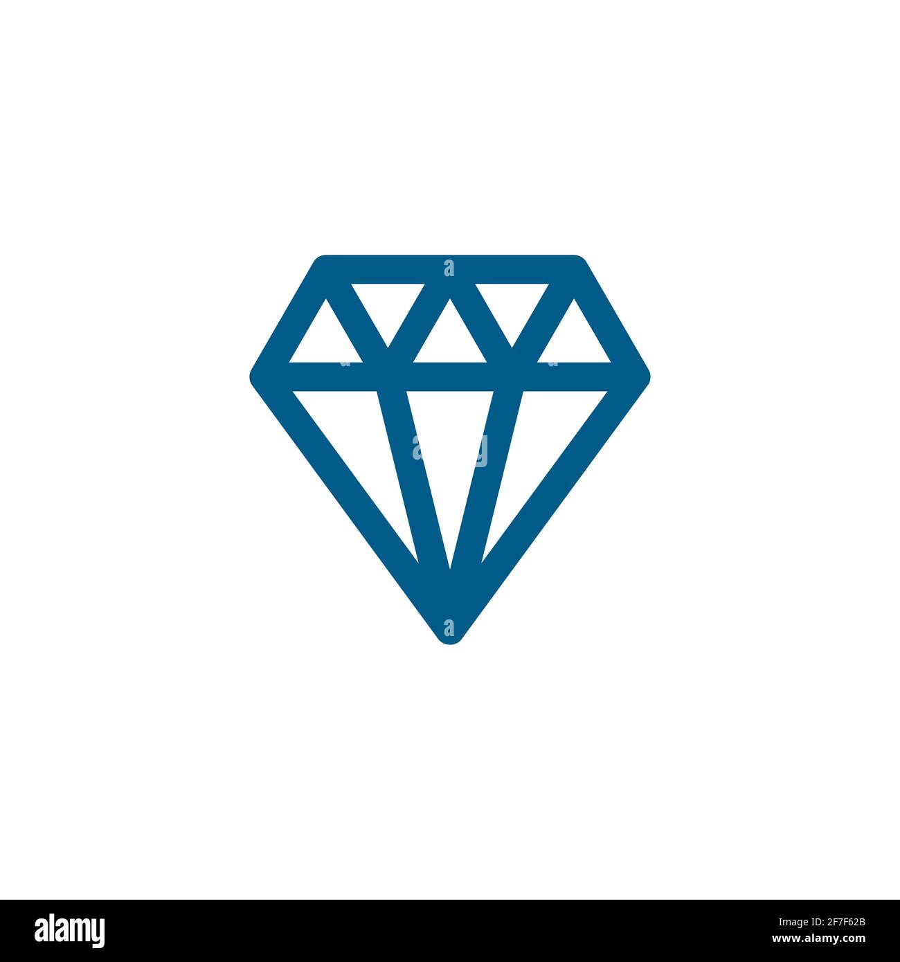 Diamond Blue Icon On White Background. Blue Flat Style Vector ...