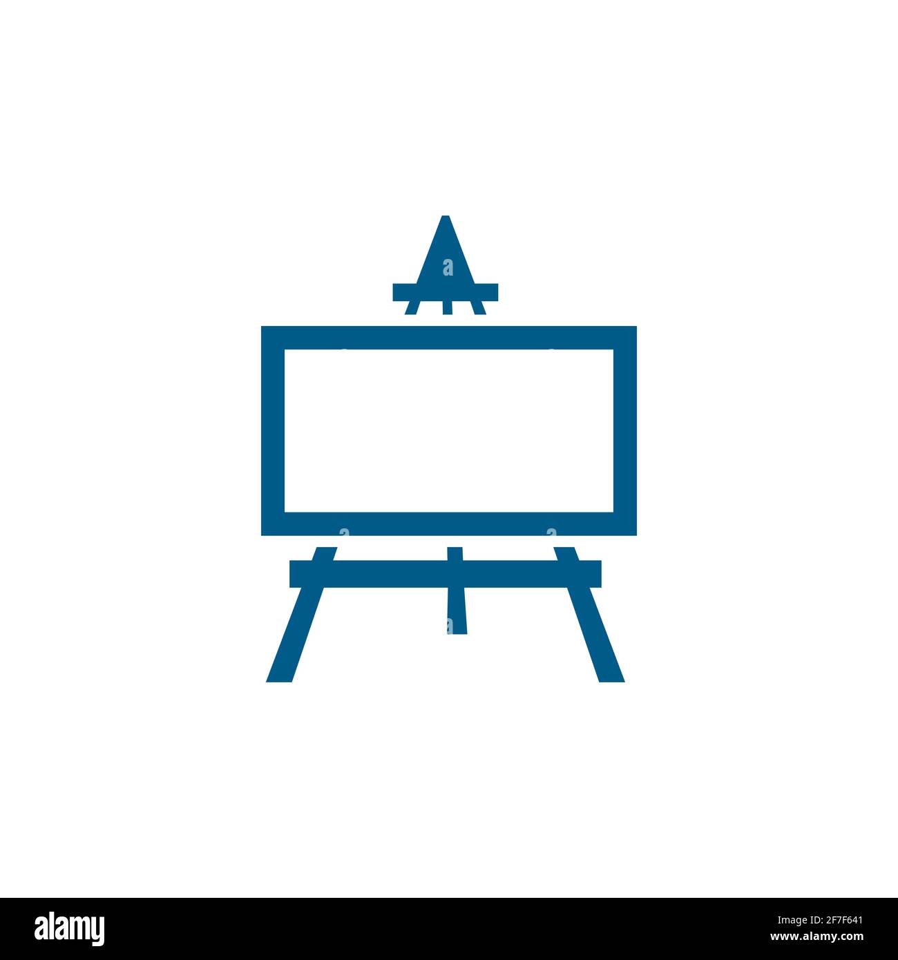 Easel Blue Icon On White Background. Blue Flat Style Vector ...